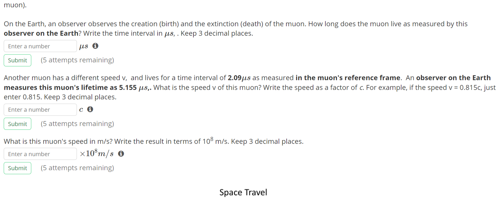 Solved Special Relativity - Time Dilation Special Relativity | Chegg.com