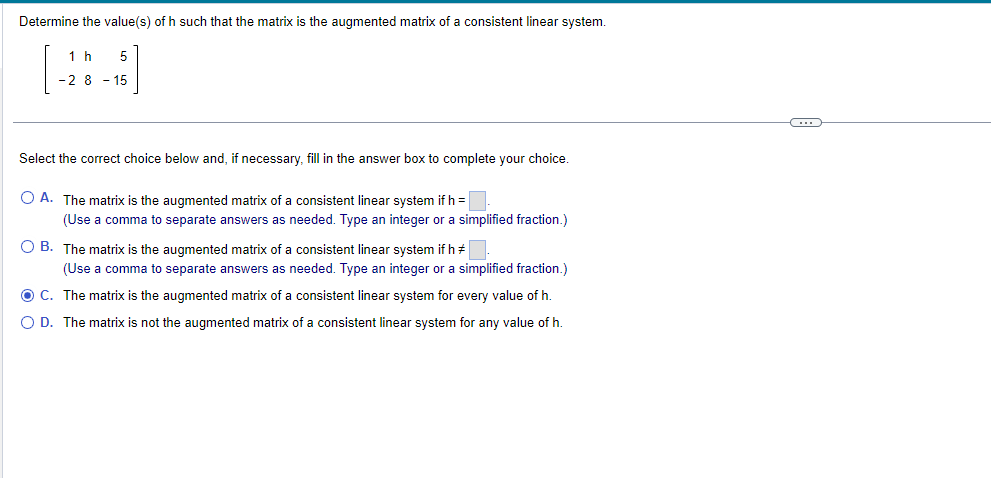 Solved Determine the value(s) of h such that the matrix is | Chegg.com
