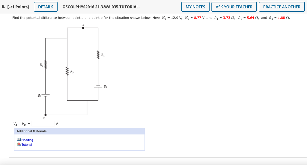 Solved Find the potential difference between point a and | Chegg.com