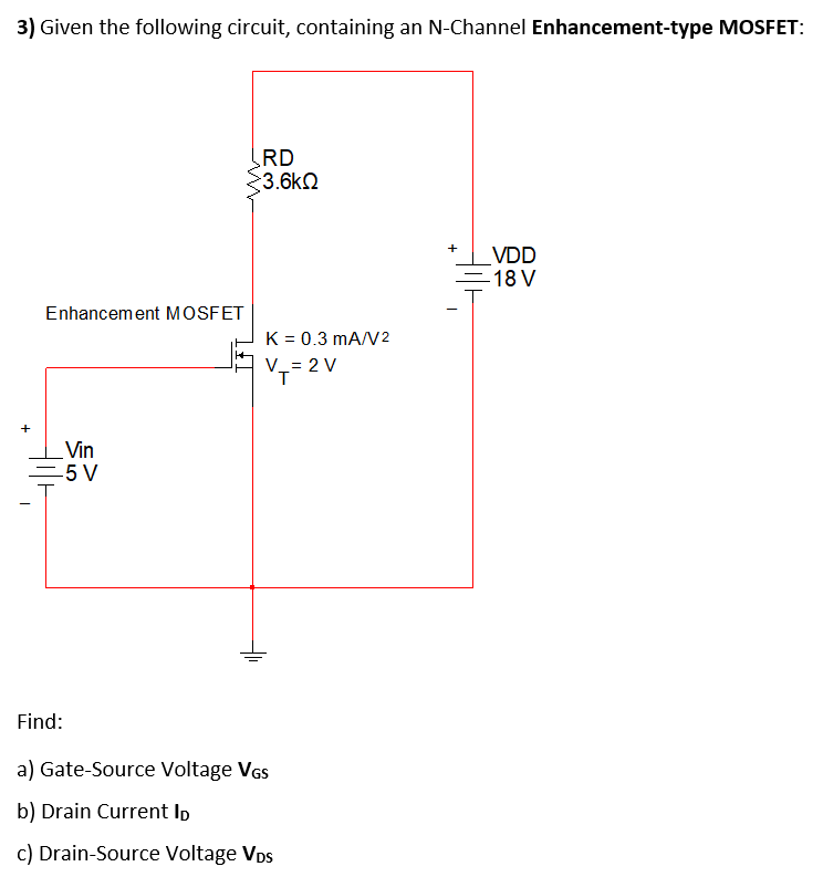 Solved 3) Given the following circuit, containing an | Chegg.com