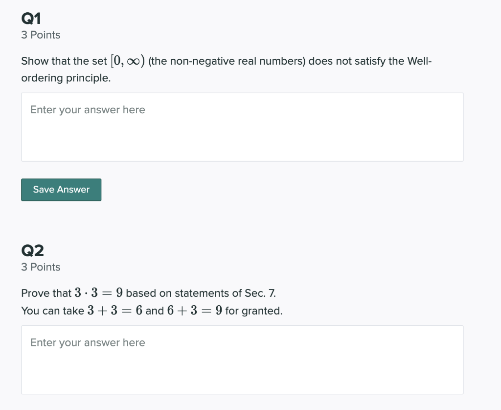 Show that the set [0,∞) (the non-negative real | Chegg.com