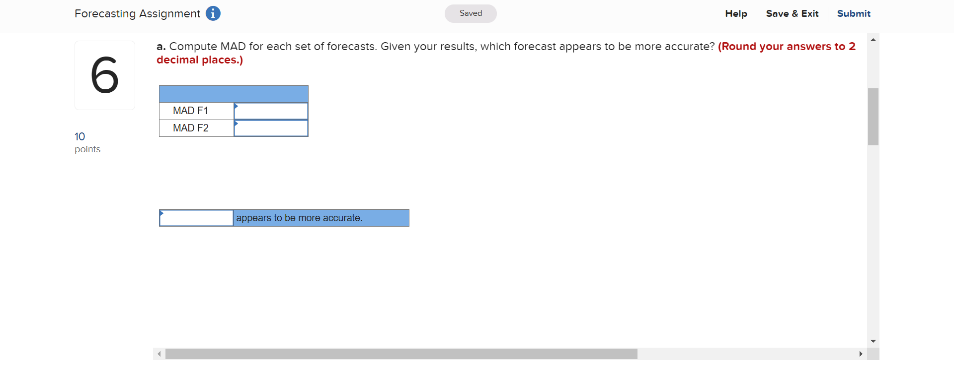 Solved Two different forecasting techniques (F1 and F2) were | Chegg.com