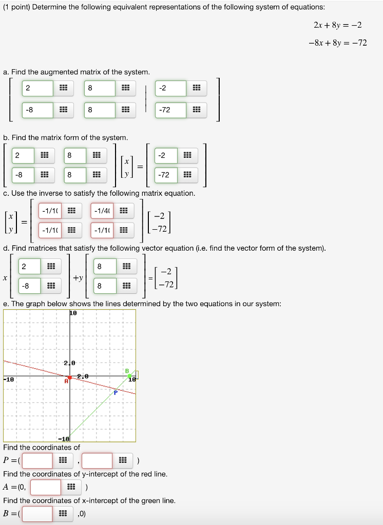 Solved (1 point) Determine the following equivalent | Chegg.com