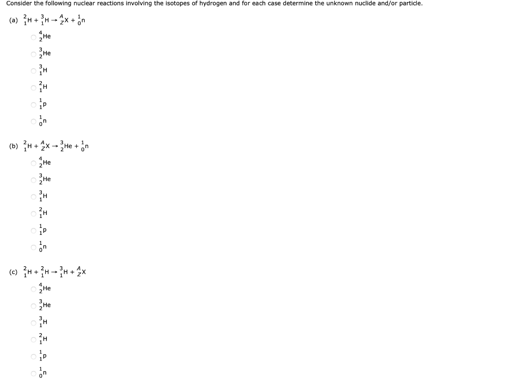 Solved Consider the following nuclear reactions involving | Chegg.com