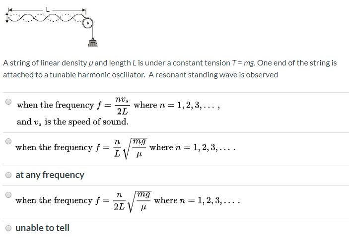 Solved بن بن A string of linear density u and length L is | Chegg.com