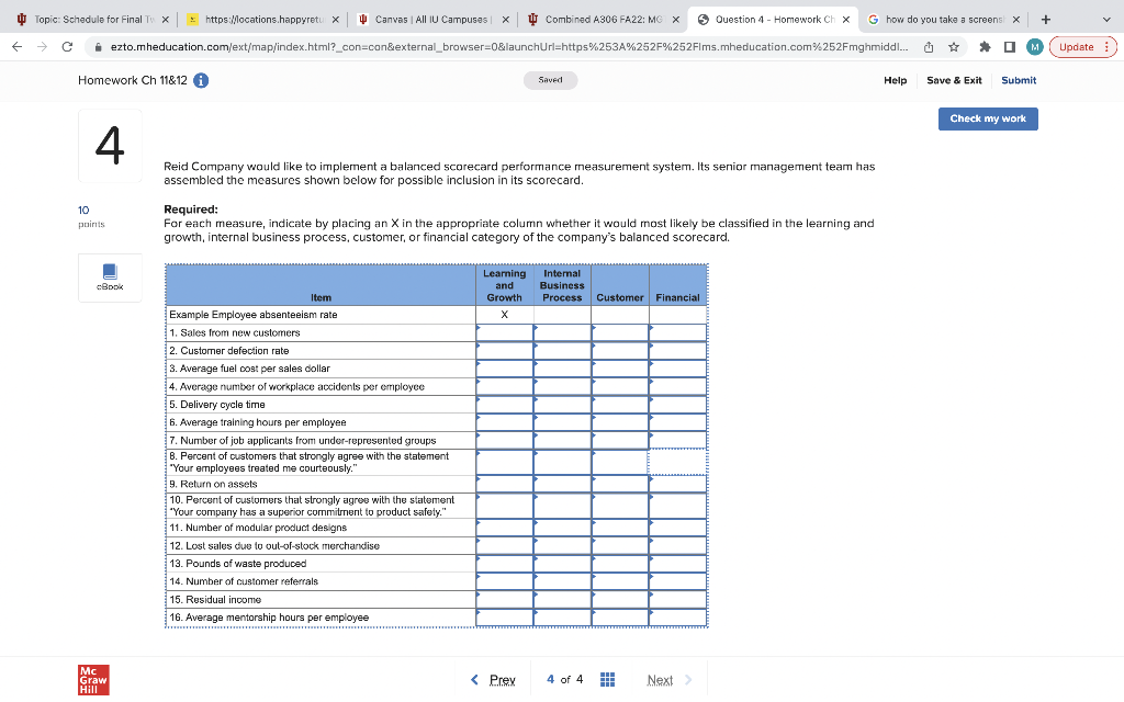 Solved Reid Company would like to implement a balanced | Chegg.com