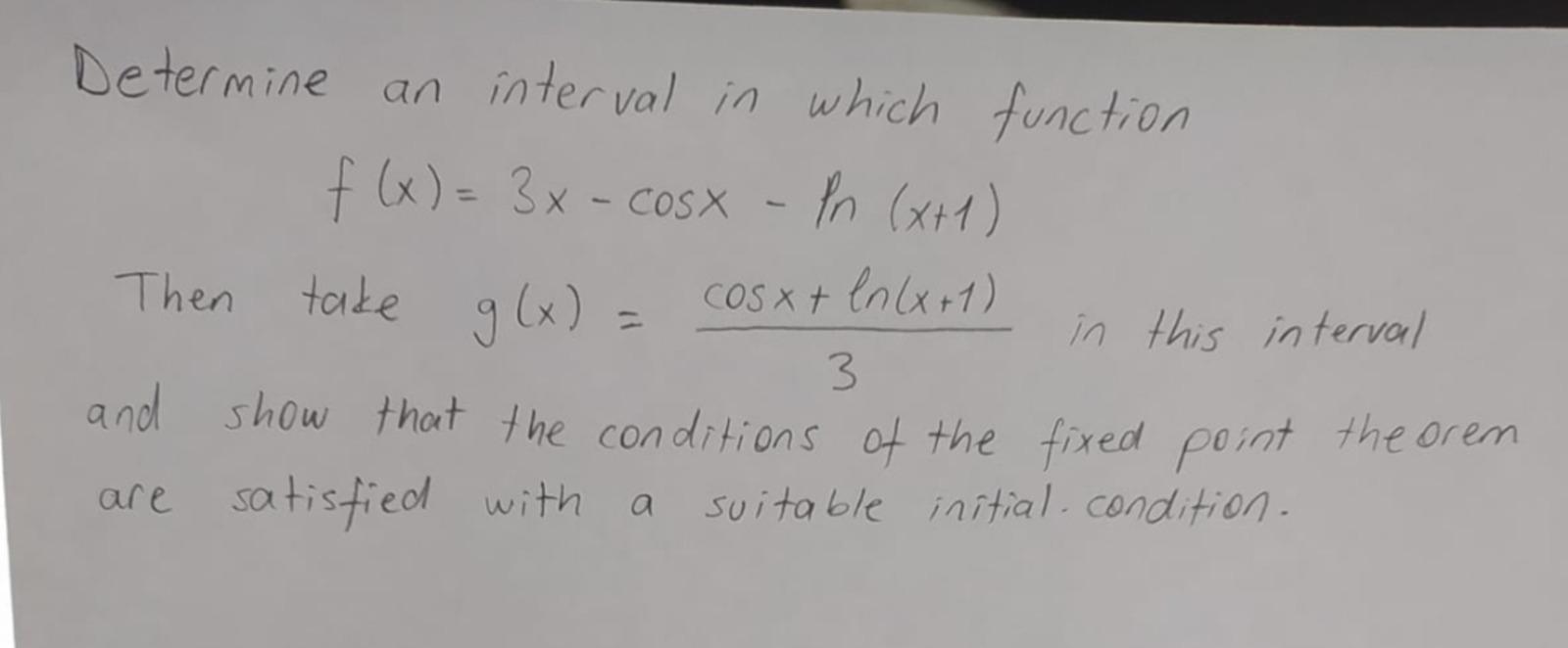Solved Determine an interval in which function | Chegg.com