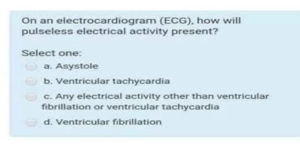Pulseless Electrical Activity Vs Ventricular Fibrillation