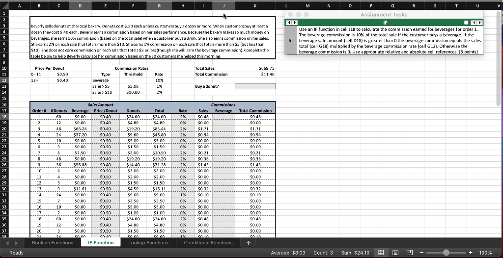 Solved A B с D E F H M N 0 P Q R S T U 1 Assignment Tasks IF | Chegg.com