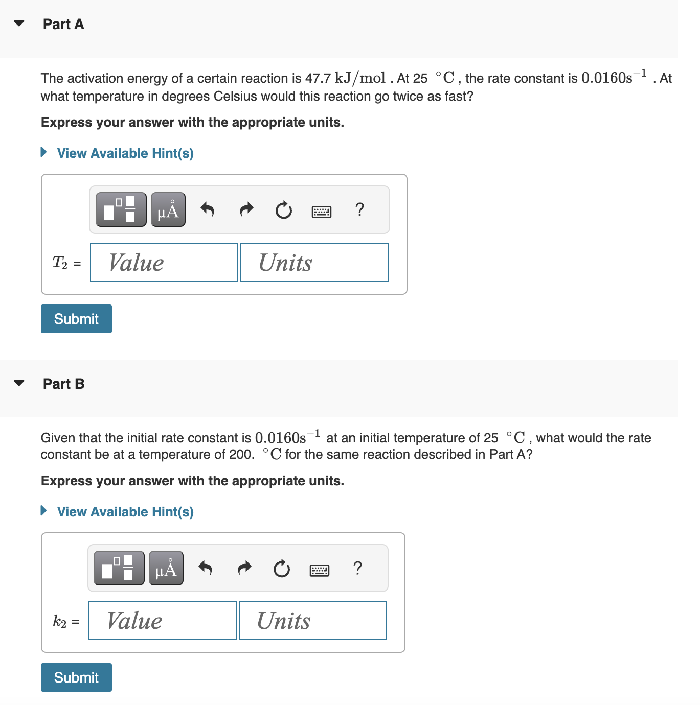 Chemistry Quesion: The activation energy of a certain | Chegg.com