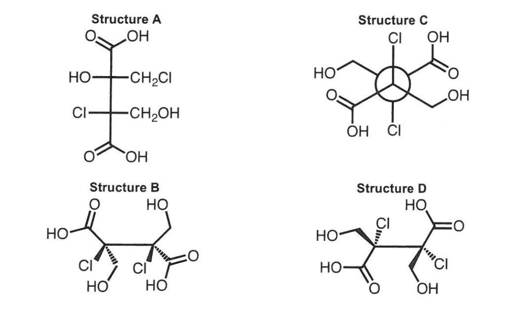 Solved Structure A Structure C OH CH2CI CH2OH CI OH HO HO OH | Chegg.com