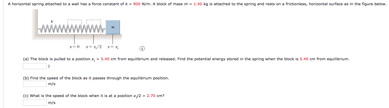 Solved A horizontal spring attached to a wall has a force | Chegg.com