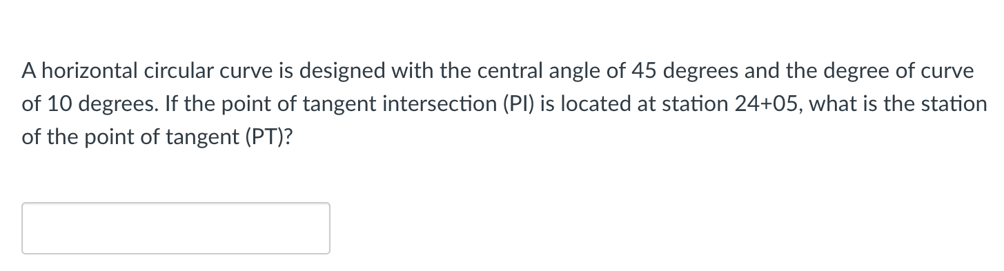 Solved A horizontal circular curve is designed with the | Chegg.com