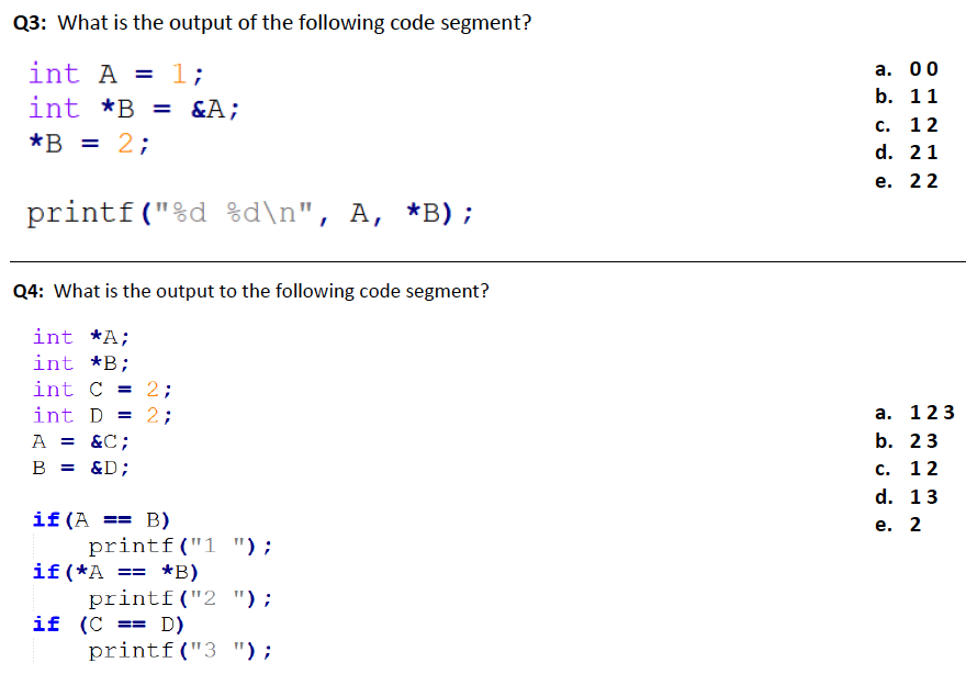 Solved Q3: What is the output of the following code segment? | Chegg.com