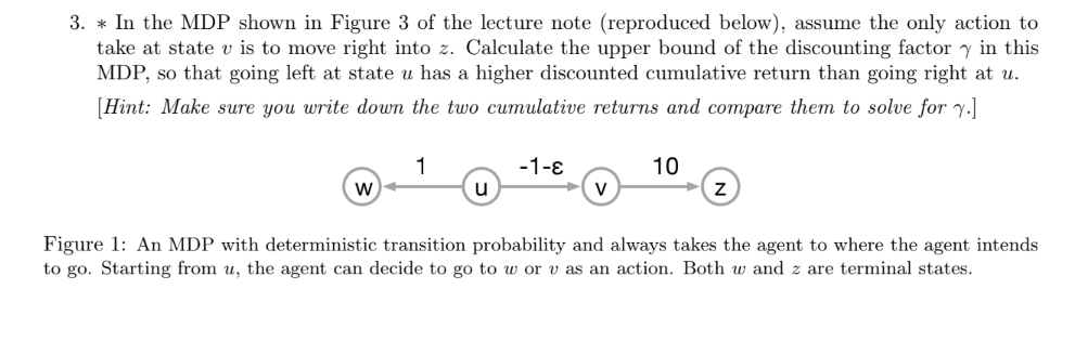 Solved In the MDP shown in Figure 3 of the lecture note | Chegg.com