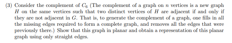 Solved (3) Consider the complement of C6 (The complement of | Chegg.com