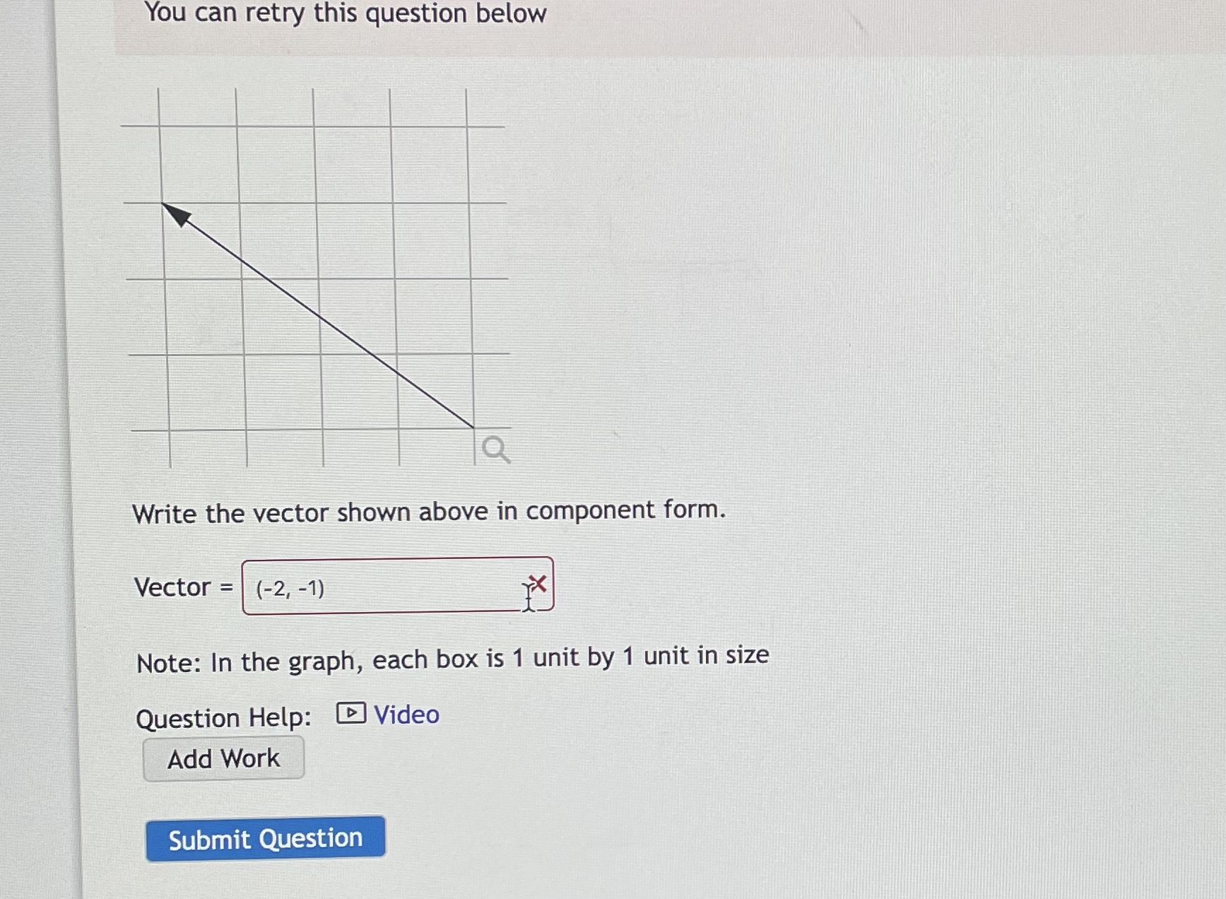 Solved You can retry this question belowWrite the vector | Chegg.com