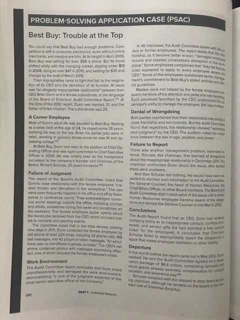 Solved PROBLEM-SOLVING APPLICATION CASE (PSAC) Best Buy: | Chegg.com