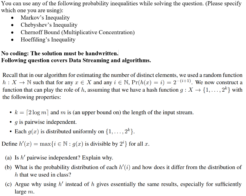 Solved You can use any of the following probability | Chegg.com