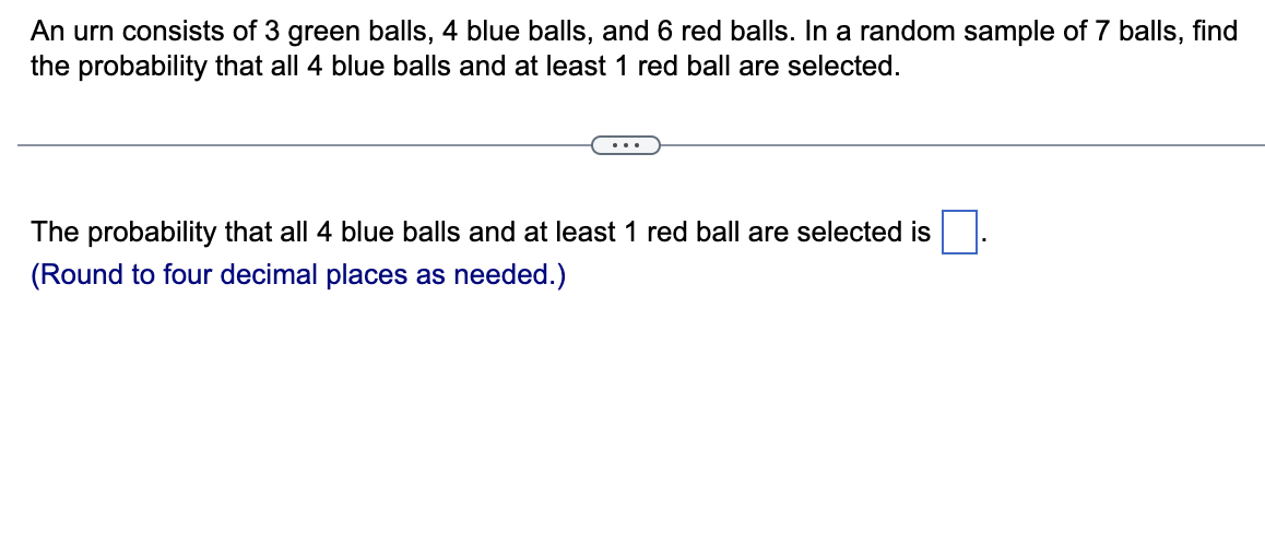 Solved An urn consists of 3 green balls, 4 blue balls, and 6 | Chegg.com