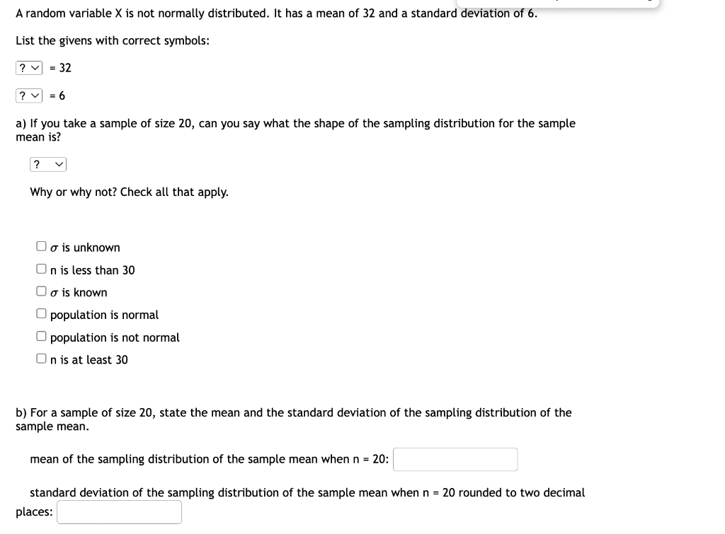 Solved A random variable X is not normally distributed. It | Chegg.com
