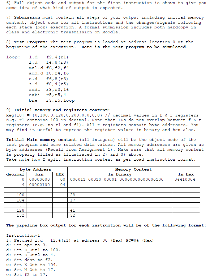 Write a manual simulator for the non-pipelined | Chegg.com