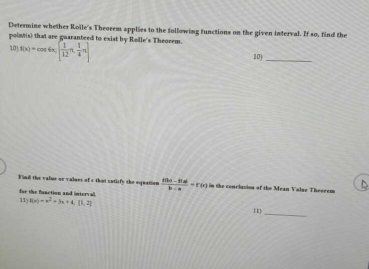 Solved Determine Whether Rolles Theorem Applies To The