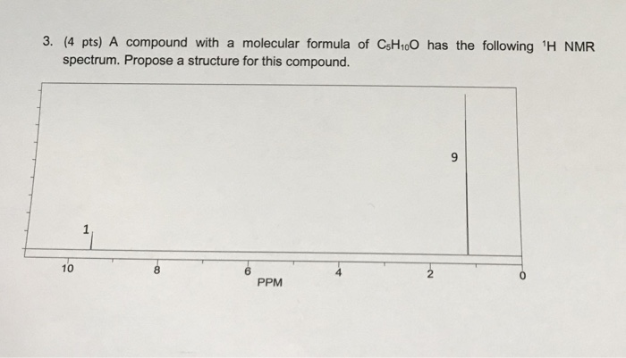 Solved 3. (4 pts) A compound with a molecular formula of | Chegg.com