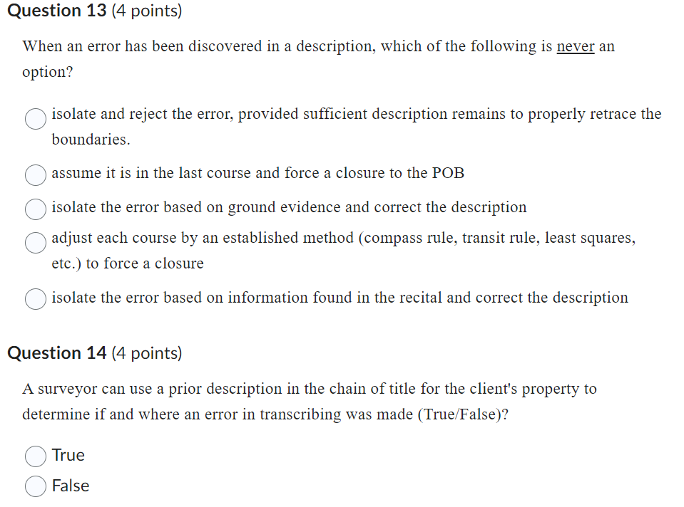 Solved When an error has been discovered in a description, | Chegg.com