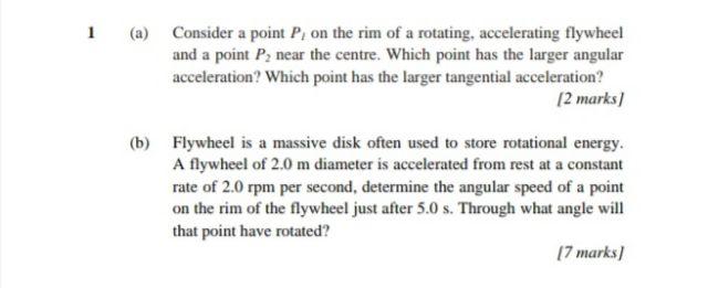 Solved (a) Consider a point P1 on the rim of a rotating, | Chegg.com