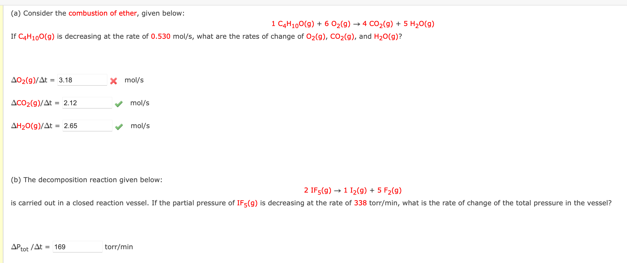 Solved 1C4H10O(g)+6O2( g)→4CO2( g)+5H2O(g) If C4H10O(g) is | Chegg.com