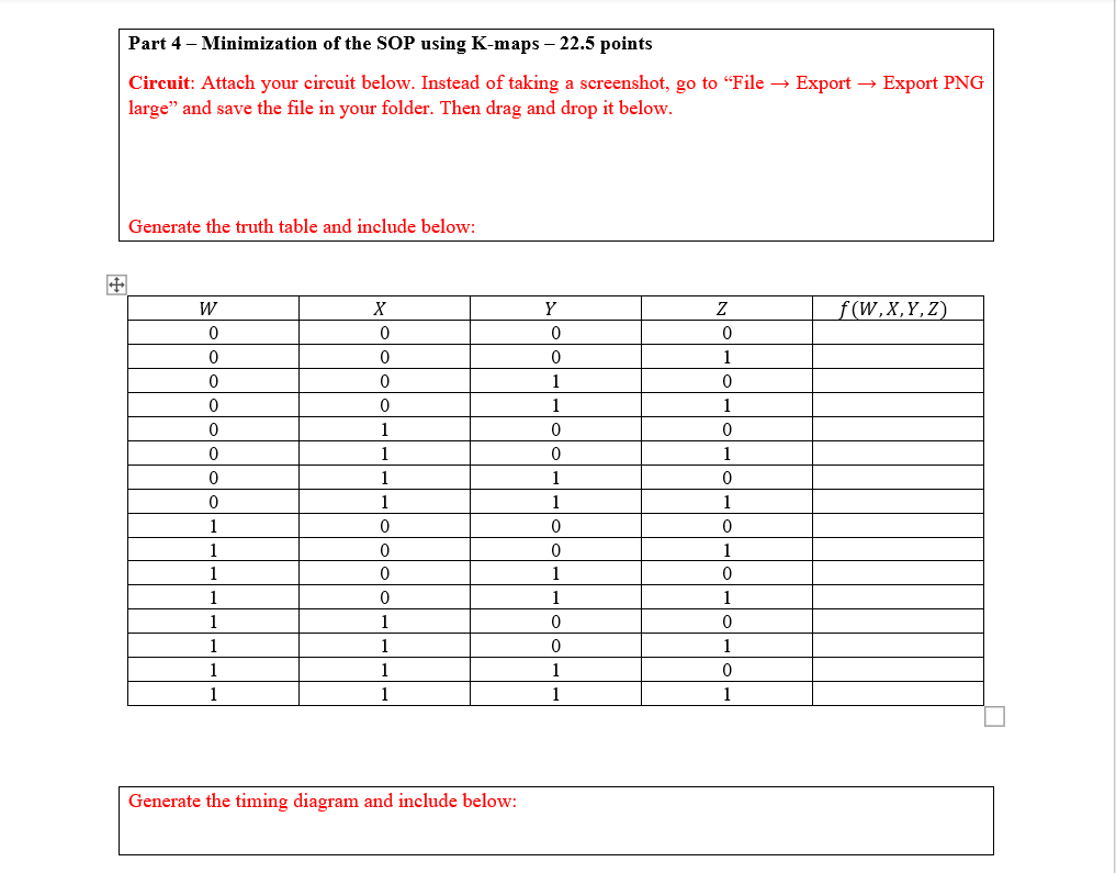 Solved Part 4 - Minimization of the SOP using K-maps-22.5 | Chegg.com