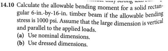 Solved 14.10a What is the allowable bending moment using the | Chegg.com