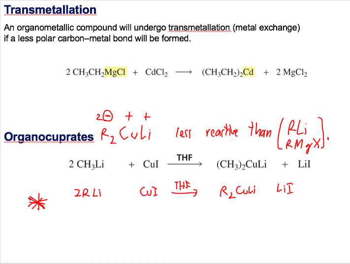 Solved Transmetallation An organometallic compound will | Chegg.com