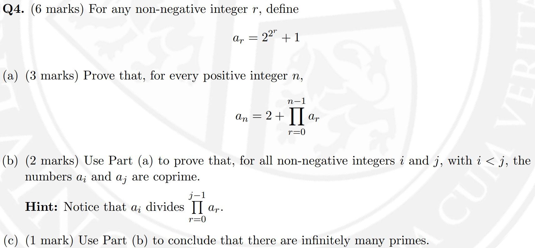 Solved Q4. (6 marks) For any non-negative integer r, define | Chegg.com