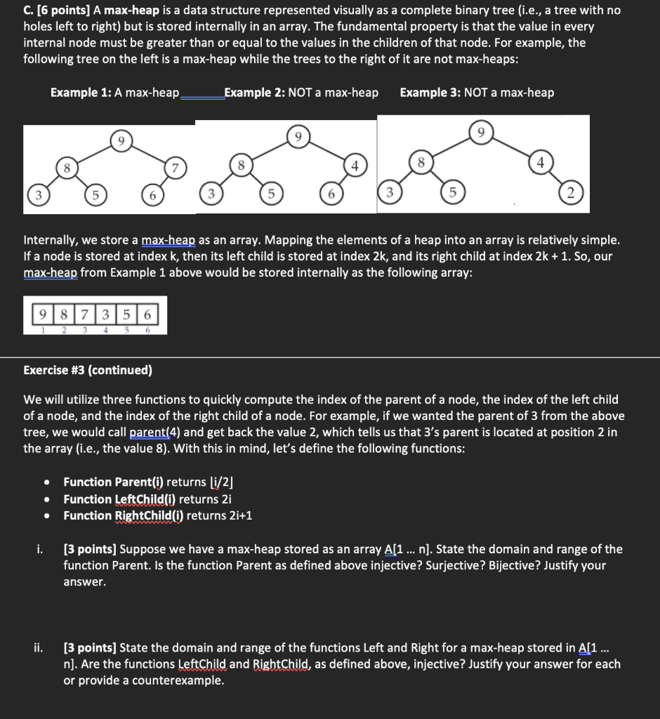 Solved C. [6 points] A max-heap is a data structure | Chegg.com