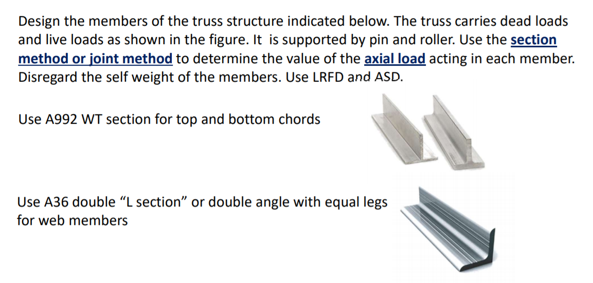 Design the members of the truss structure indicated | Chegg.com