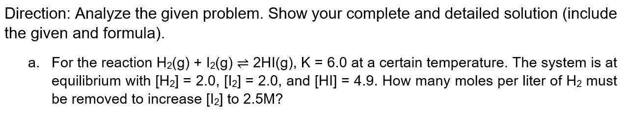 Solved Include the given, formula, and detailed solution. | Chegg.com