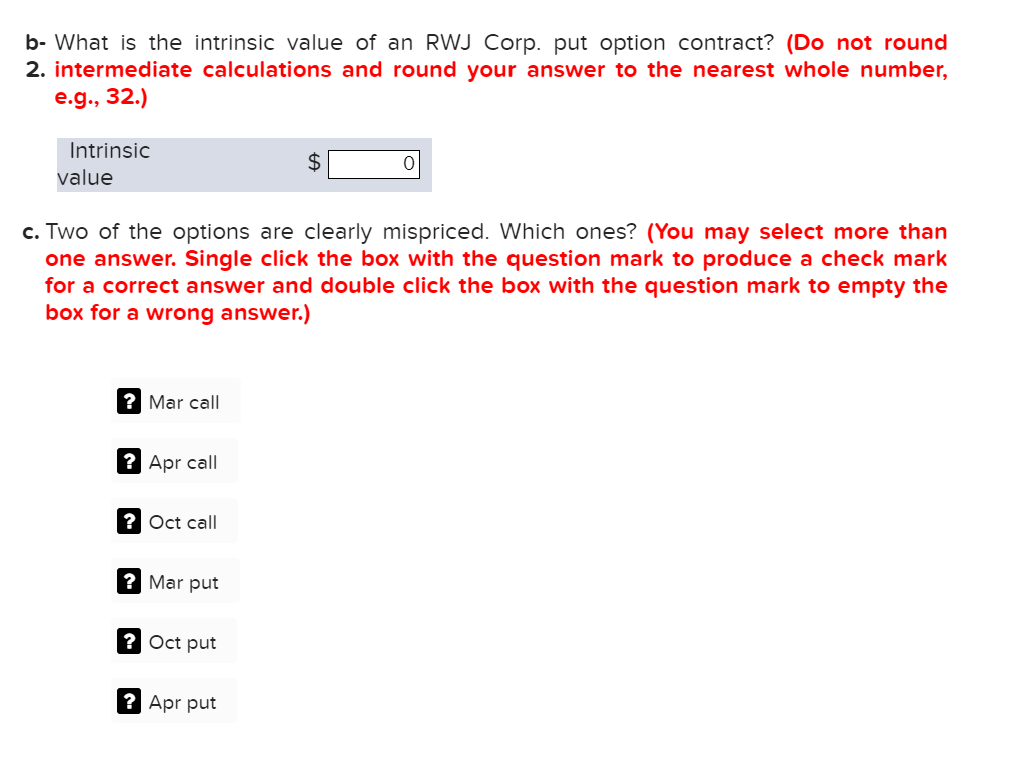 Solved Use the option quote information shown here to answer | Chegg.com