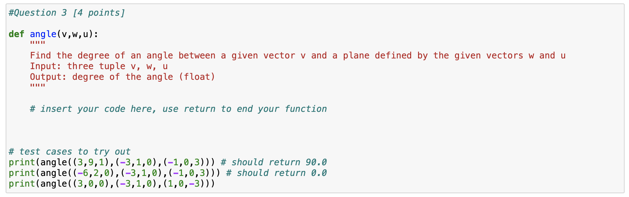 Solved . 3. [4] Given three vectors ō, ū,ū, then the angle a | Chegg.com