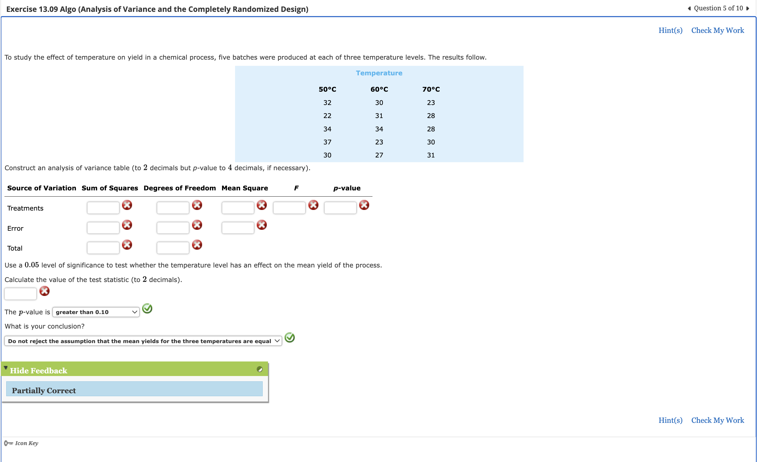 Solved Exercise 13.09 Algo (Analysis of Variance and the | Chegg.com