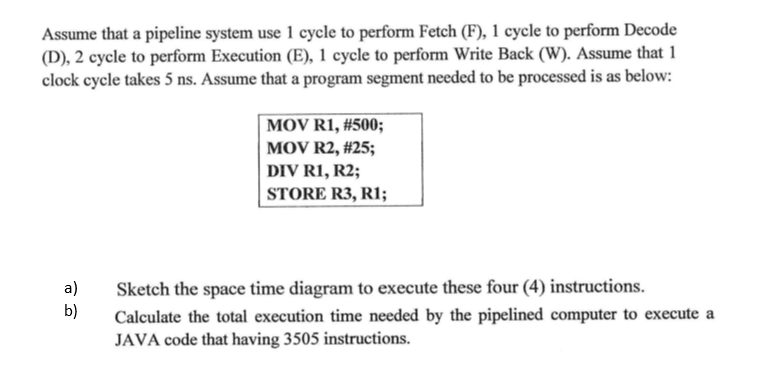 Solved Assume that a pipeline system use 1 cycle to perform | Chegg.com