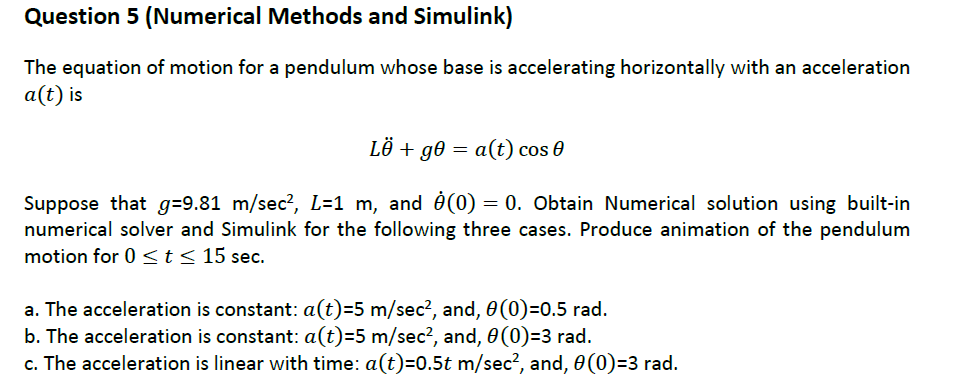 Solved need simulink model for each part please , i dont | Chegg.com
