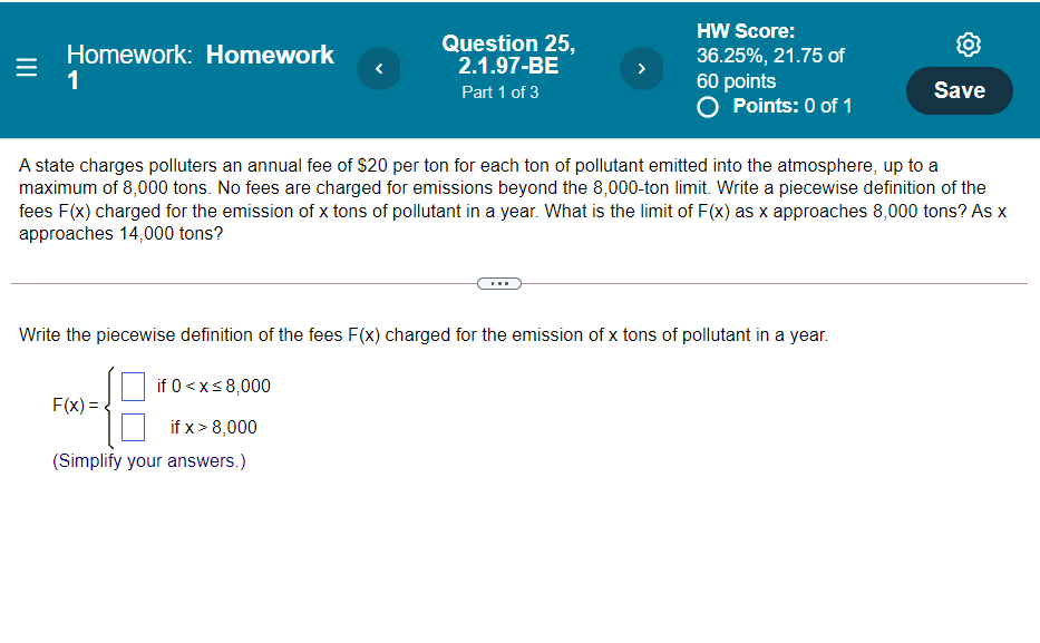 Solved = Homework: Homework 1 Question 25, 2.1.97-BE Part 1 | Chegg.com