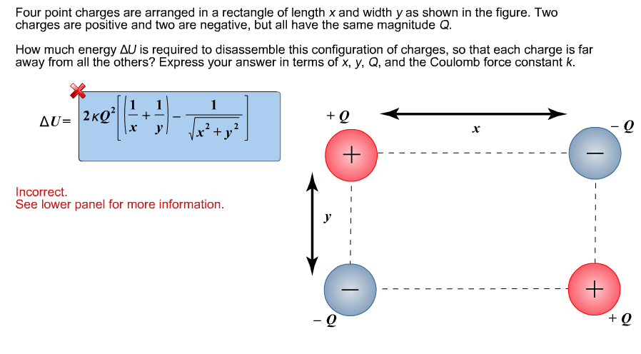 Solved Four point charges are arranged in a rectangle of | Chegg.com
