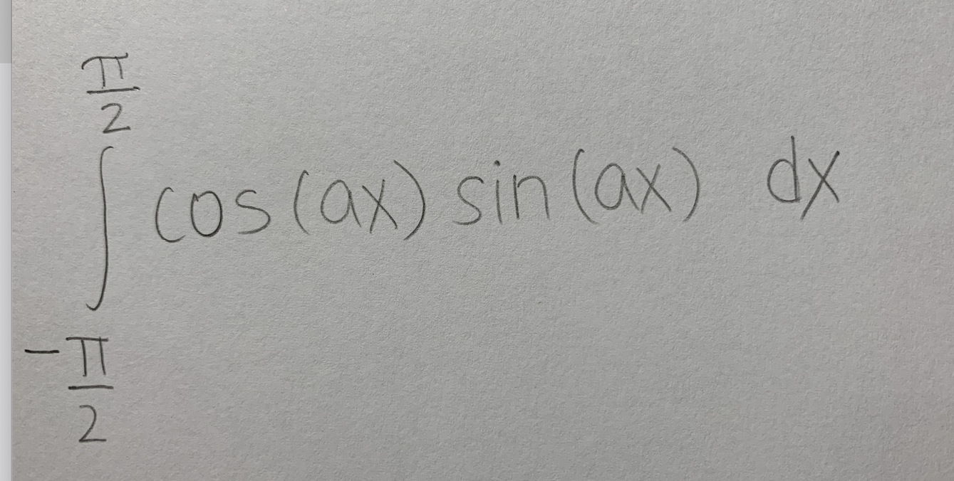 Solved HN cos (ax) sin(ax) dx - TT EN | Chegg.com