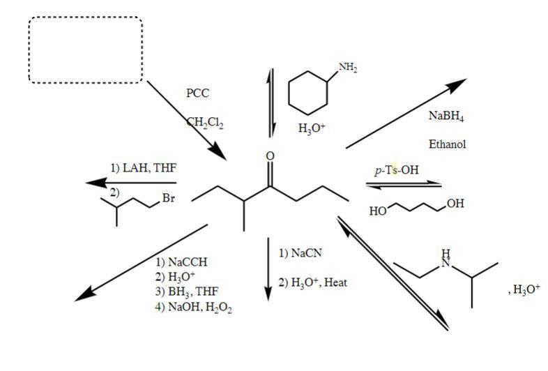 Solved NH PCC NaBH CHCI H20+ Ethanol 1) LAH, THF p-Ts-OH 2) | Chegg.com