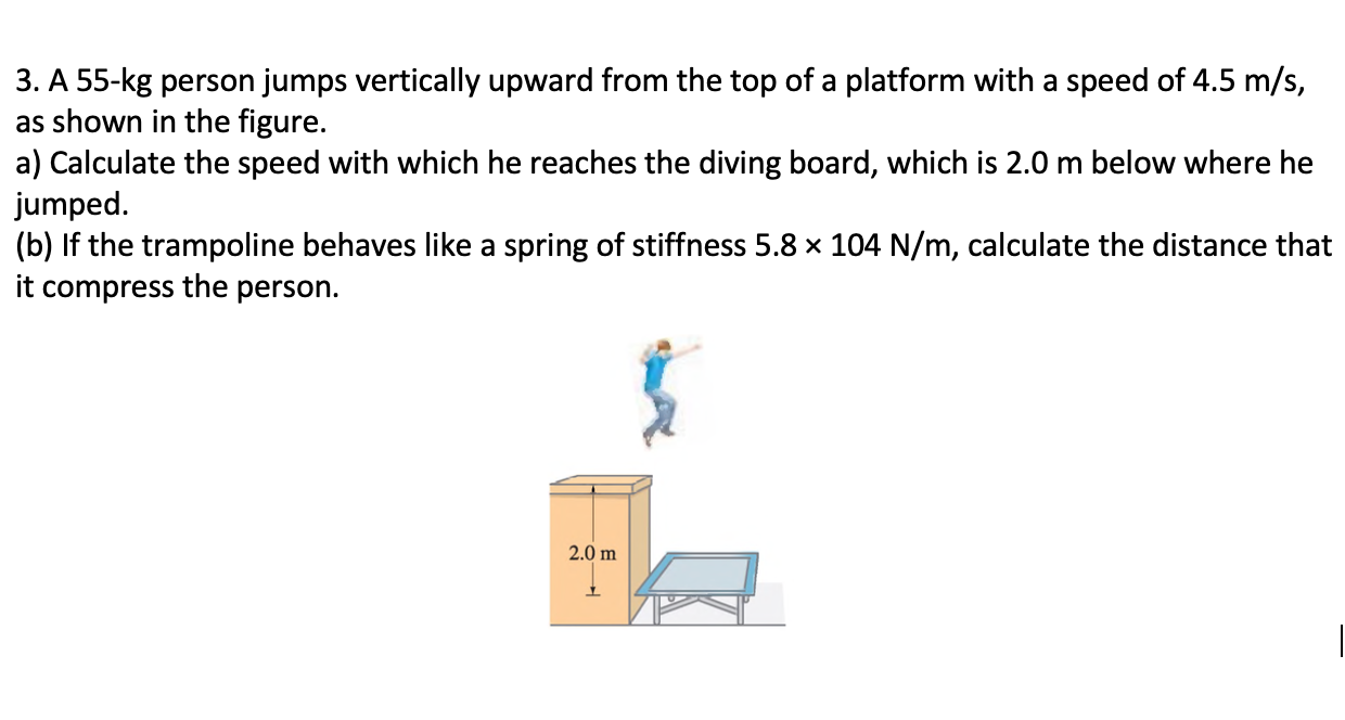 Solved 3. A 55-kg person jumps vertically upward from the | Chegg.com