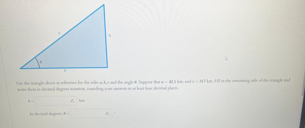 Solved Use the triangle above as reference for the sides | Chegg.com
