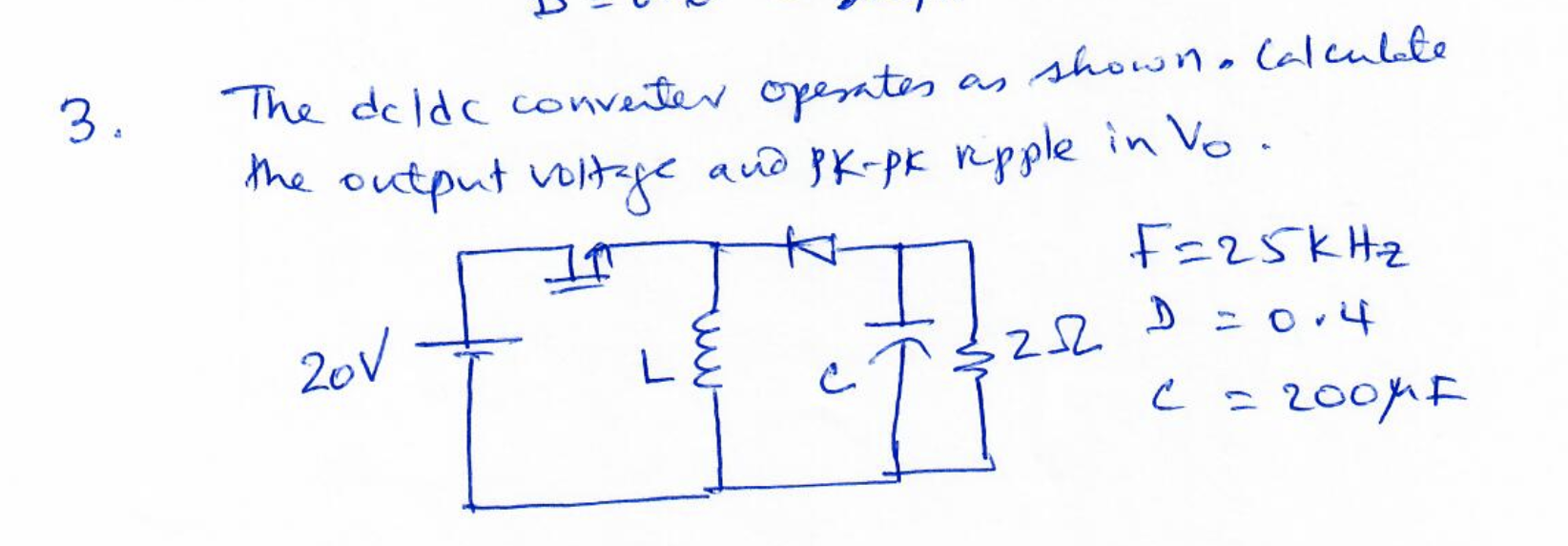 Solved The dc/dc converter operates as shown. Calculate the | Chegg.com